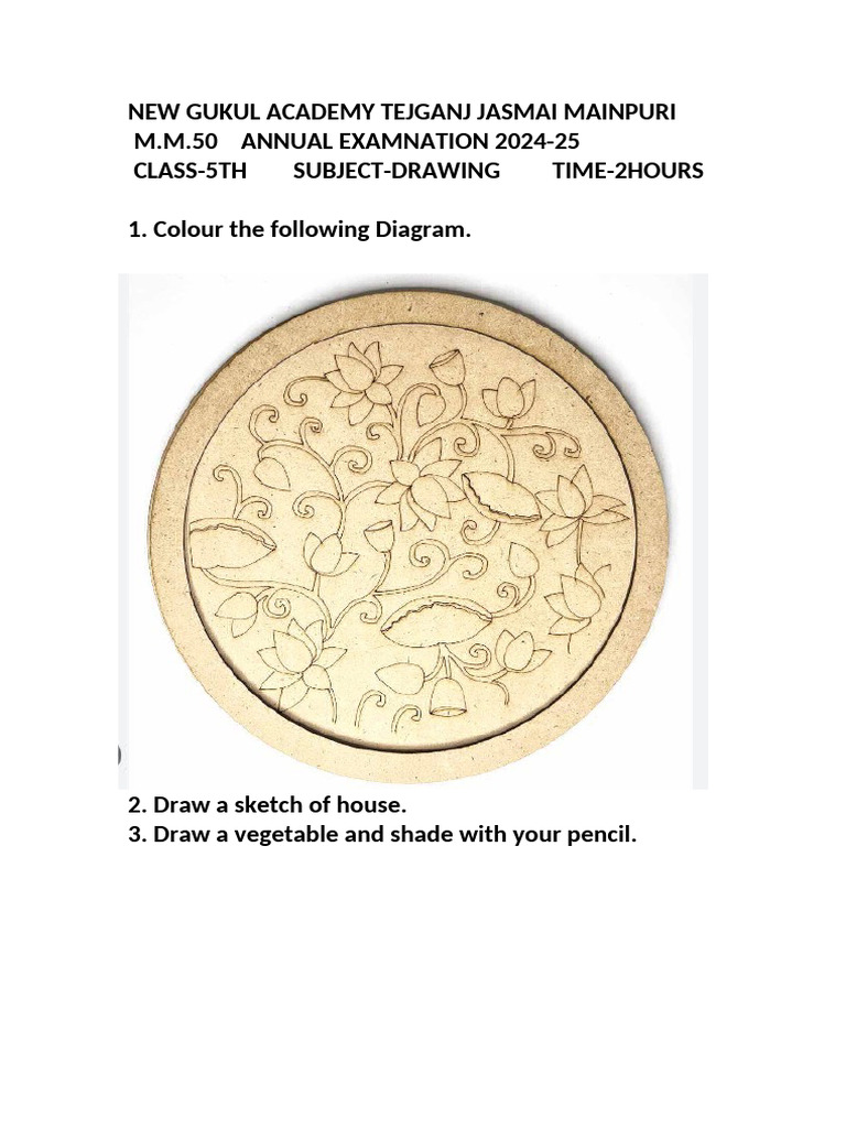 Drawing Exam Guidelines for Classes 2-5 | PDF