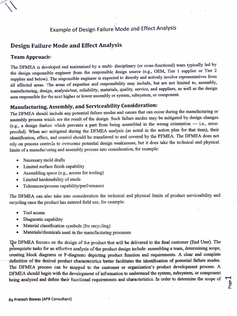 DFMEA study & examples | PDF | Mechanical Engineering