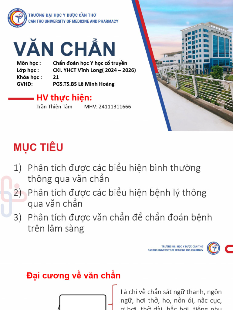 Bài 2 Văn Chẩn - Trần Thiện Tâm - Ck1 Yhct Vĩnh Long | PDF
