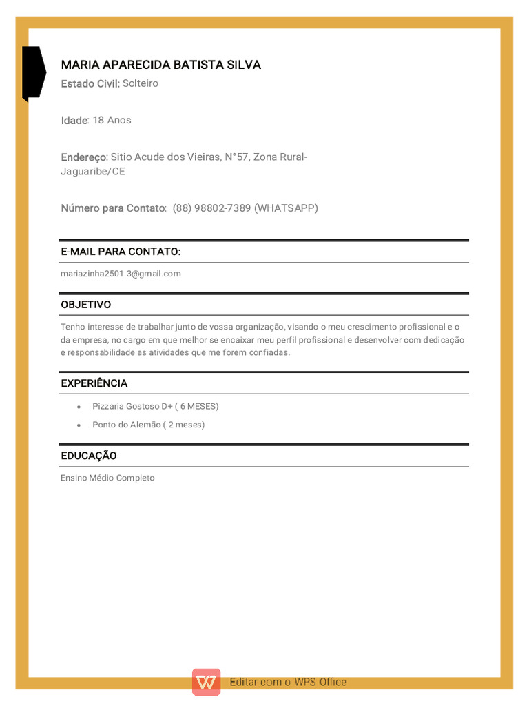 maria Currículo | PDF