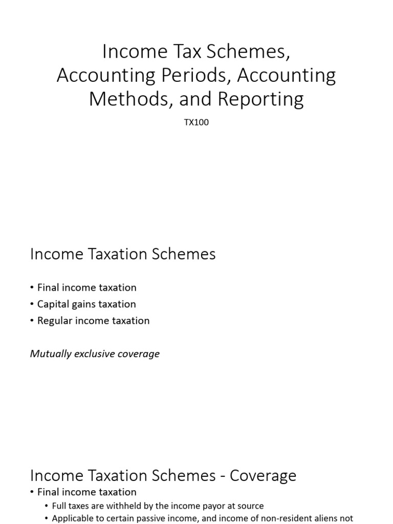 3.2.2 Income Tax Schemes, Accounting Periods, Accounting | PDF | Taxes ...