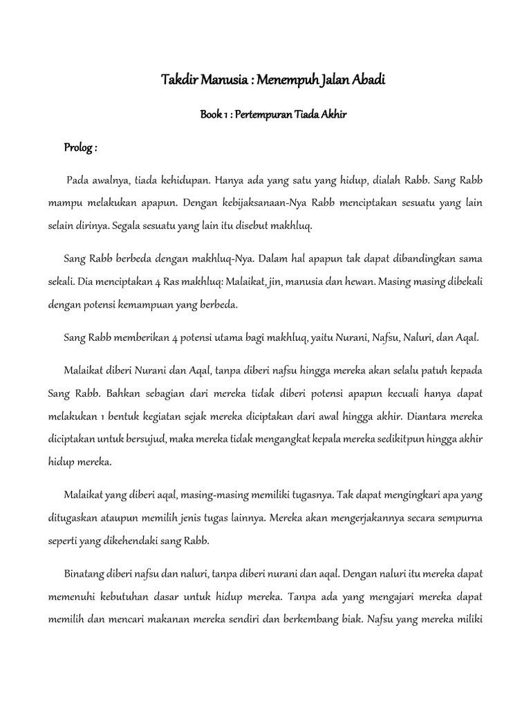 Takdir Manusia - Jalan Menuju Abadi | PDF