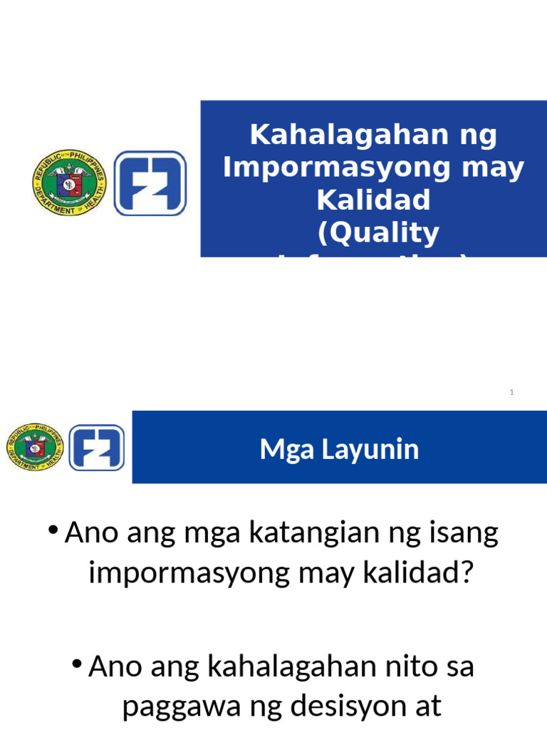6 Kahalagahan NG Impormasyong May Kalidad | PDF