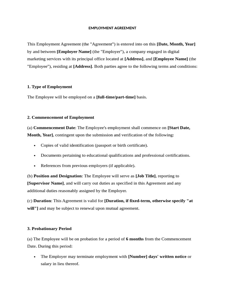 Employment Agreement | PDF | Employment | Arbitration