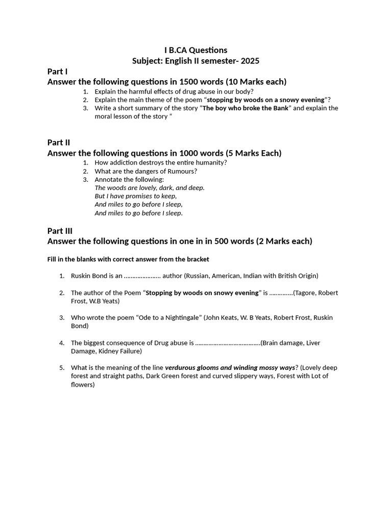 I B.ca Question Paper For C2 Set 2.docx 2025 | PDF