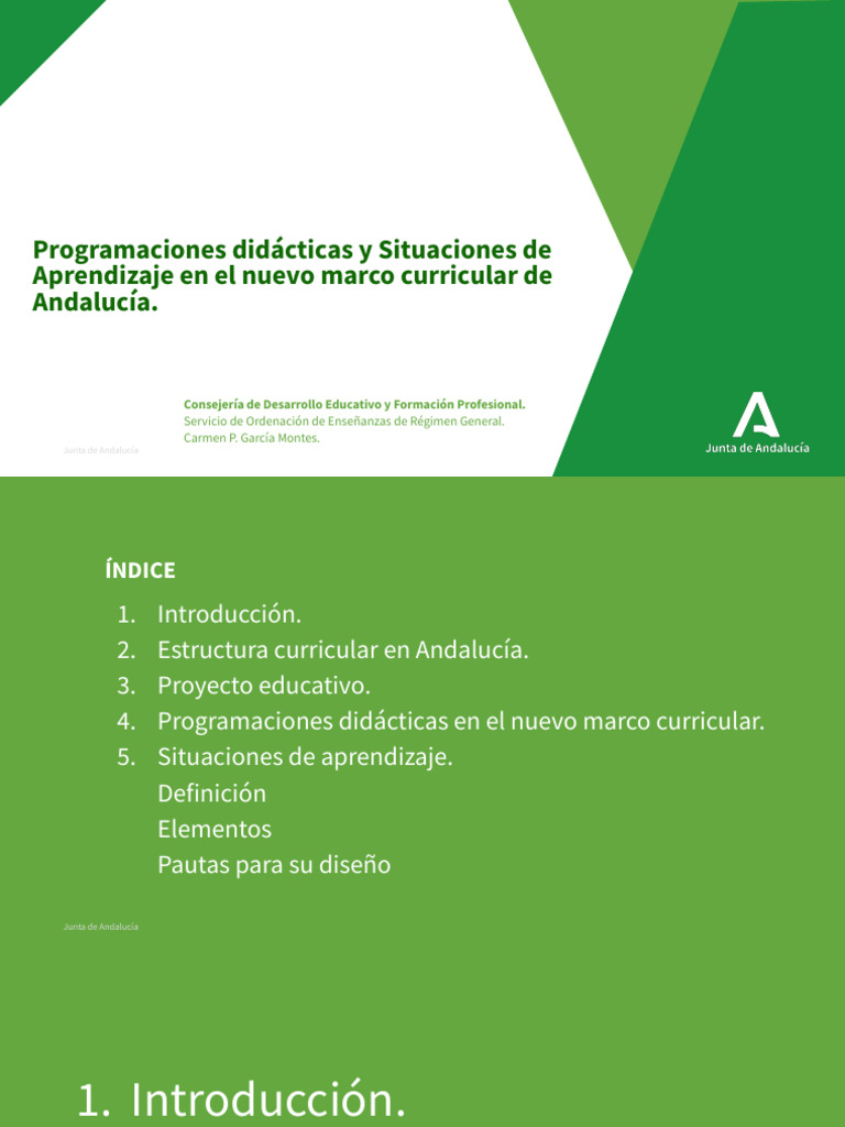 Andalucia Eso y Bachillerato Programaciones Didacticas y Situaciones de Aprendizaje Diseno | PDF ...