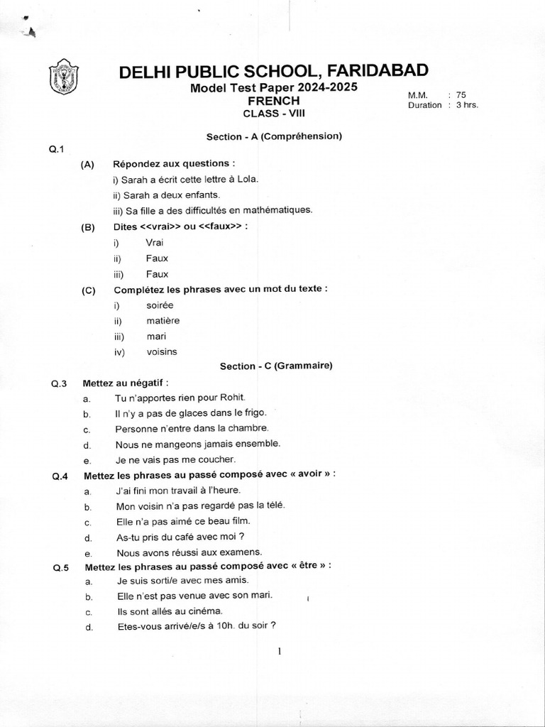 20250225102323CLASS-VIII MTP KEY AND REVISION ASSIGNMENT 2024-25 (3rd Language) | PDF