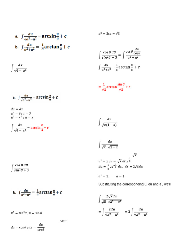 Integral of inverse trigo functions with additional probs | PDF ...