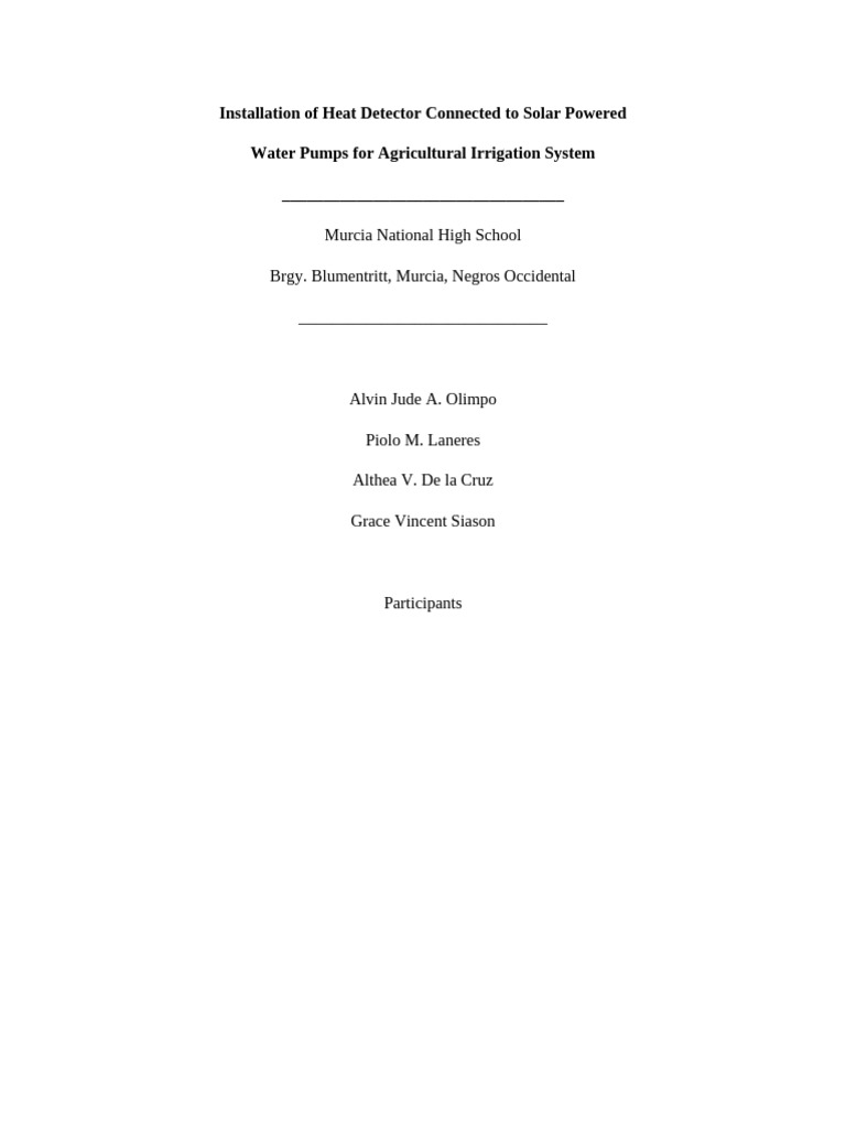 Installation of Heat Detector Connected To Solar Powered | PDF ...