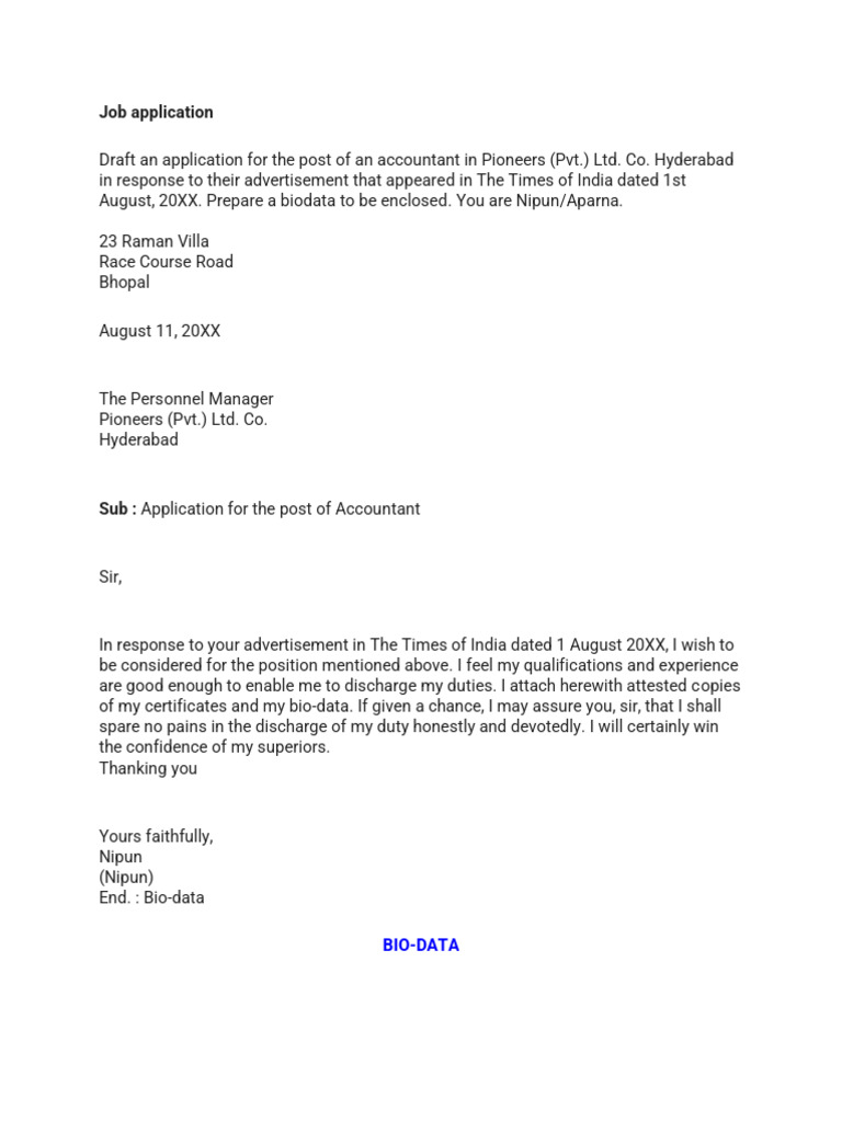 WRITING Section of Class 11 English Cbse | PDF