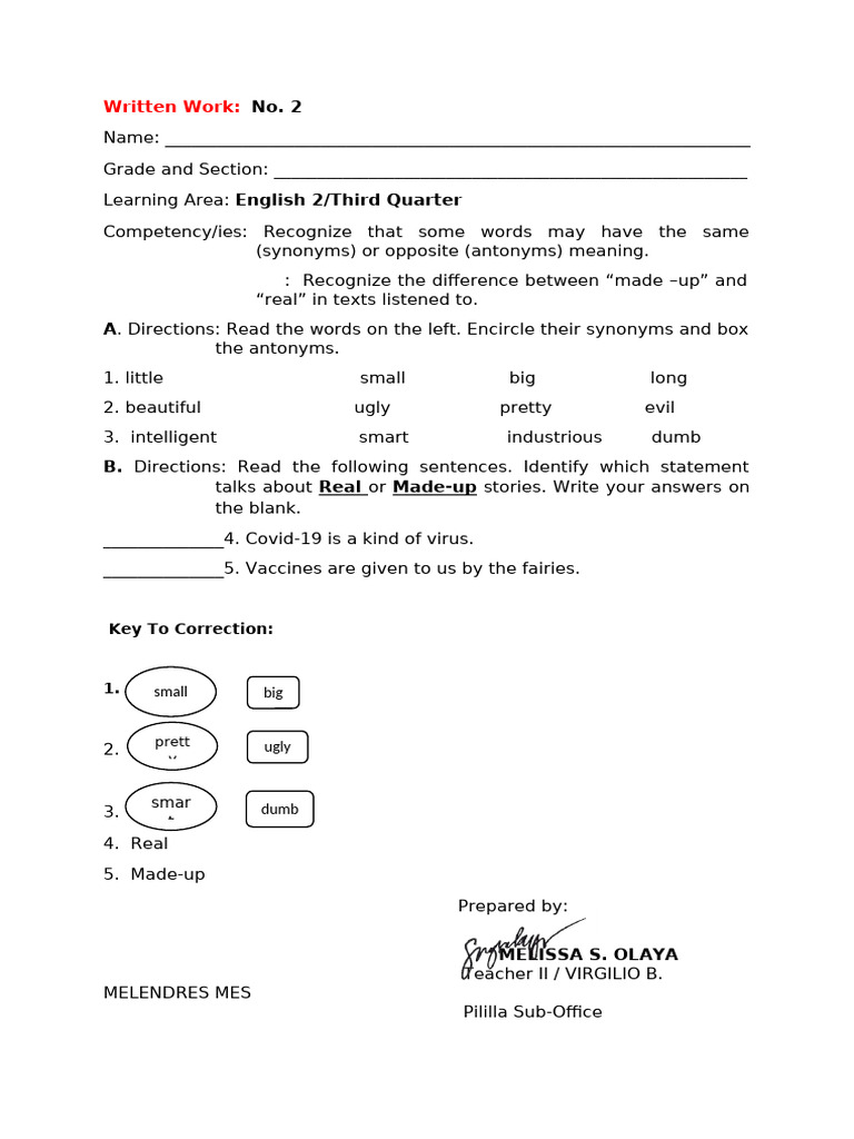 Grade2 Q3 WW2 English | PDF