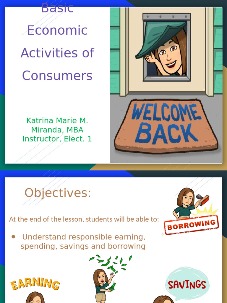 Consumer Economic Activities Explained | PDF | Saving | Economics