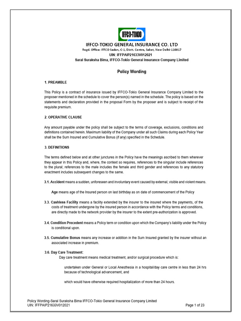 IFFPAIP21633V012021_2020-2021 | PDF | Intensive Care Unit | Insurance