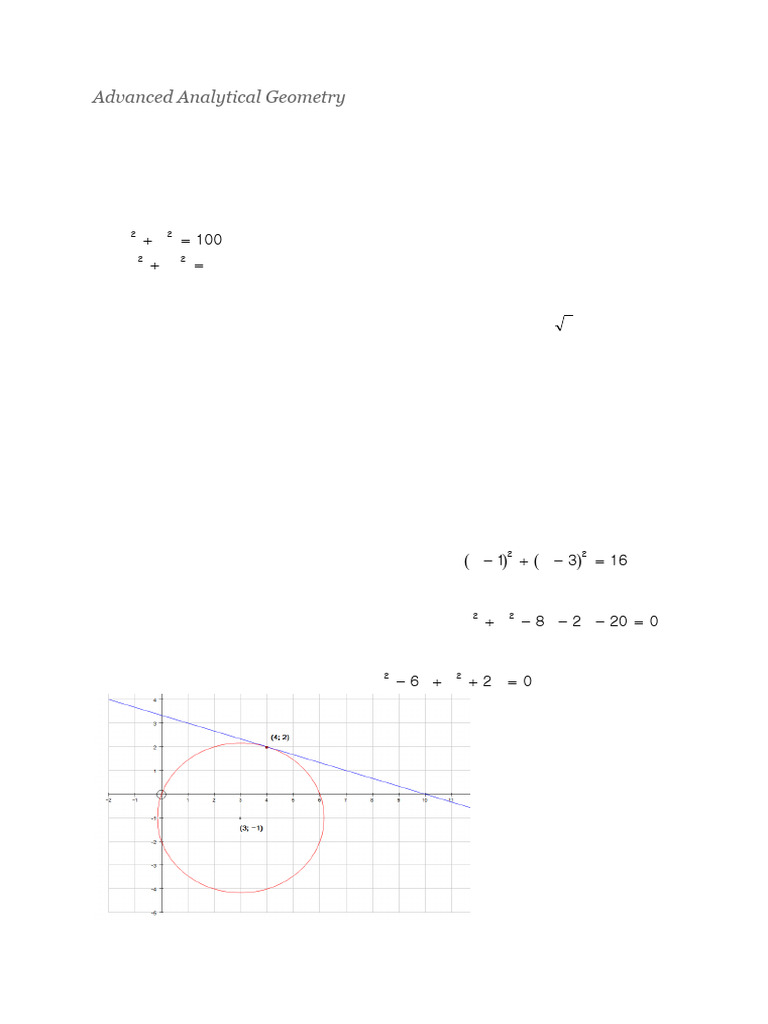 Advanced Analytical Geometry Exercises | PDF