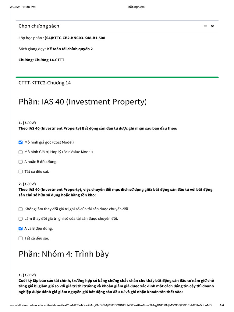 Trắc nghiệm c14 | PDF