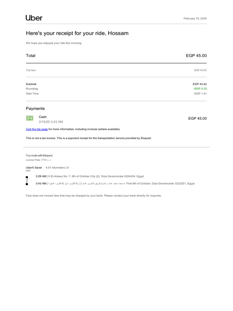 Uber Receipt | PDF