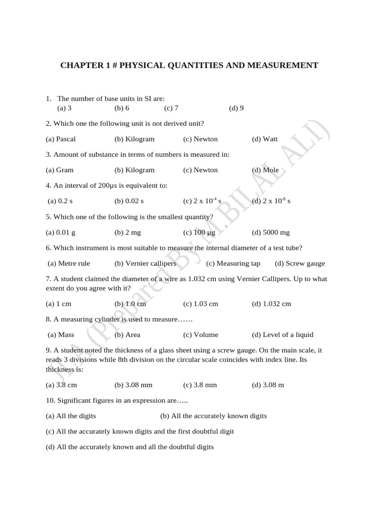 Physical Quantities and Kinematics Quiz | PDF | Velocity | Acceleration
