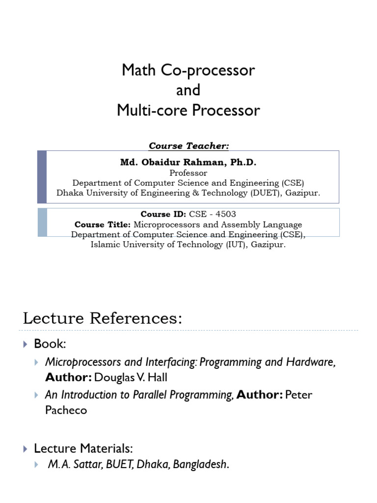 Lecture-14 (Co-Processor and Multi-Core Processor) | PDF | Multi Core Processor | Central ...