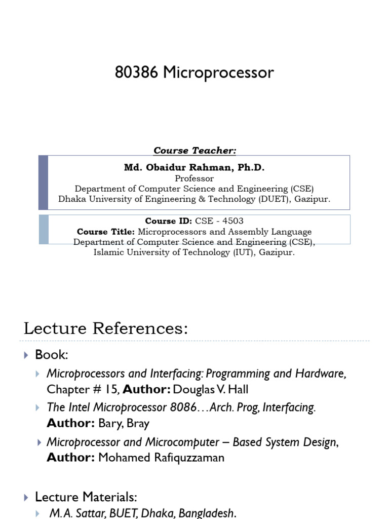 Microprocessors: 80386 Overview and Features | PDF | Computer ...
