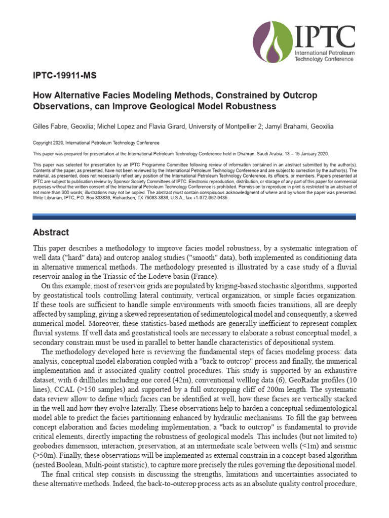 Alternative Facies Modeling | PDF | Methodology | Conceptual Model