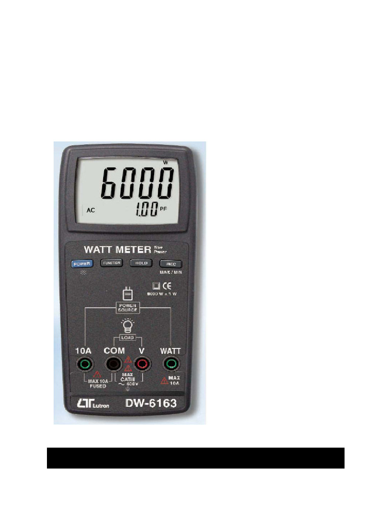 DW-6163 Watt Meter Operation Manual | PDF | Alternating Current | Power ...