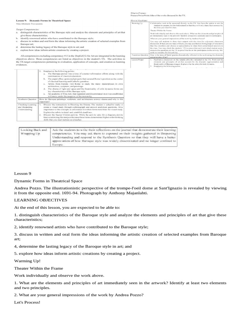 LESSON 9 CONTENT | PDF | Baroque