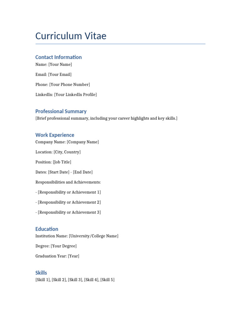 ATS CV Template | PDF