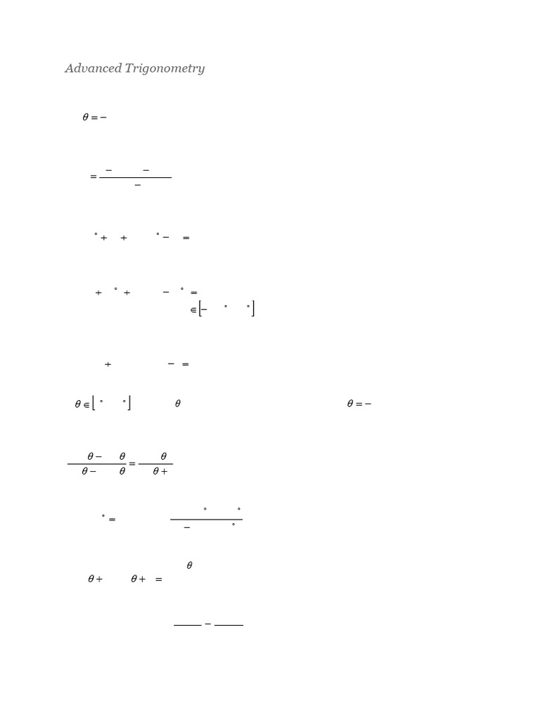 Maths 12-4 Advanced Trigonometry Q | PDF | Trigonometric Functions ...