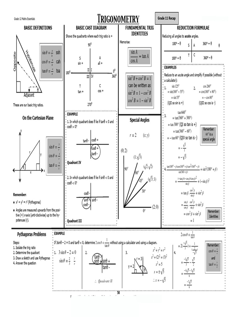 g12 11 Trigonometry | PDF | Trigonometry | Elementary Geometry