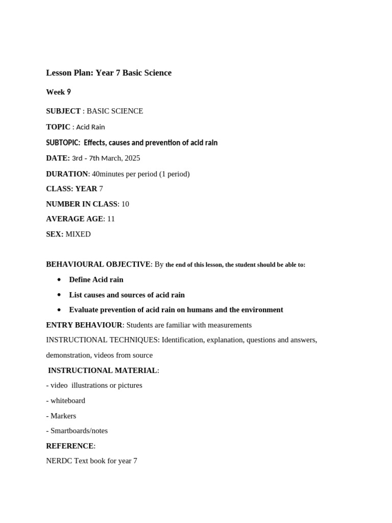 Week 8 Spring Term Basic Science Y7 Lesson Plan | PDF | Greenhouse Gas | Atmosphere Of Earth