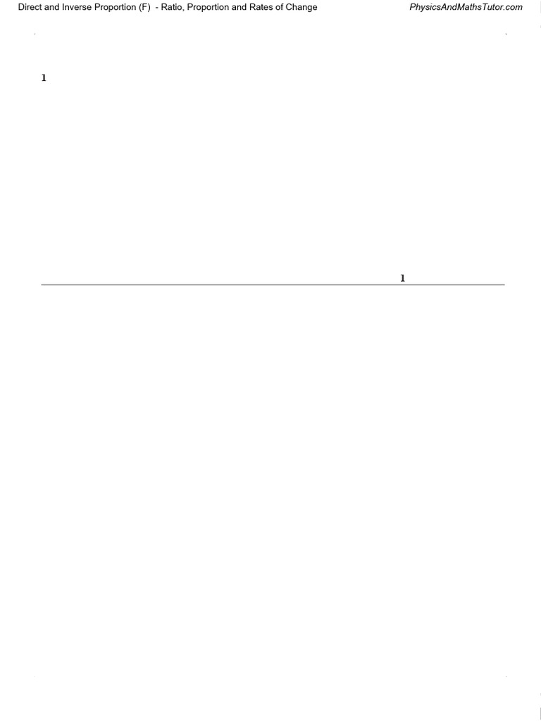 Direct and Inverse Proportion (F) QP | PDF