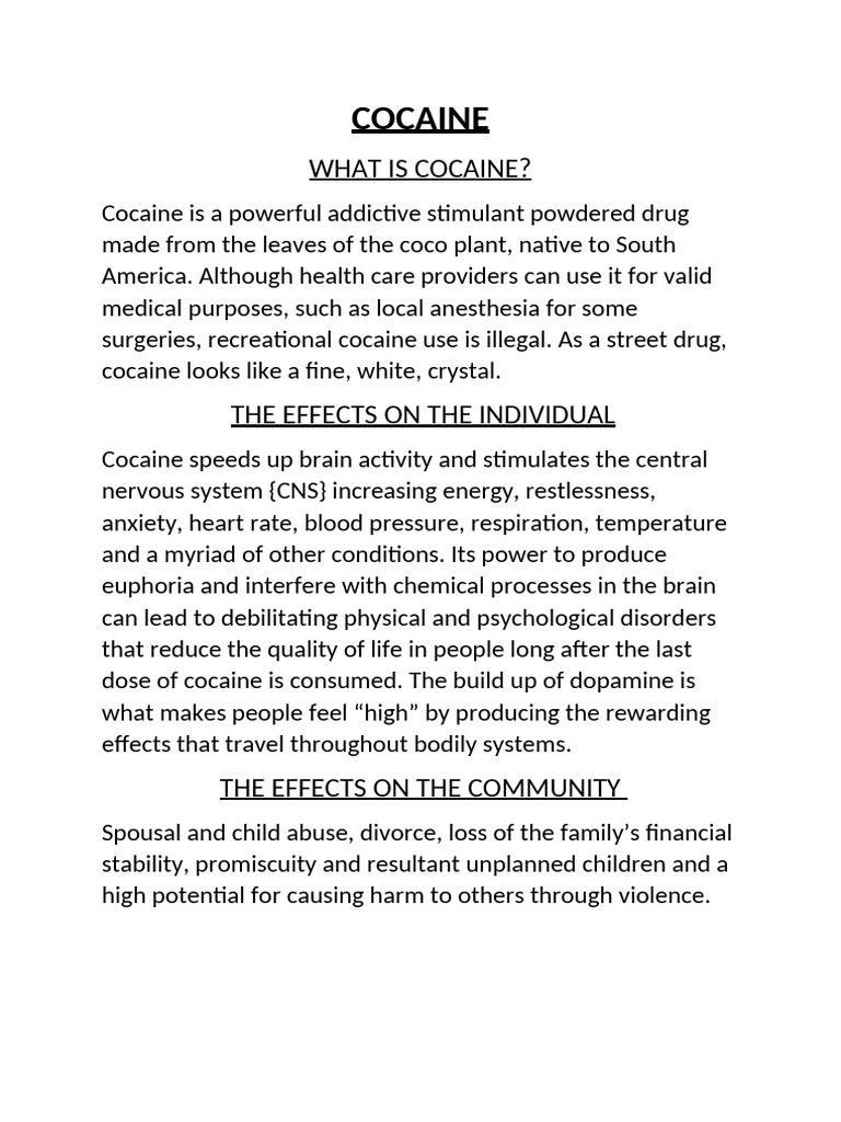 COCAINE | PDF