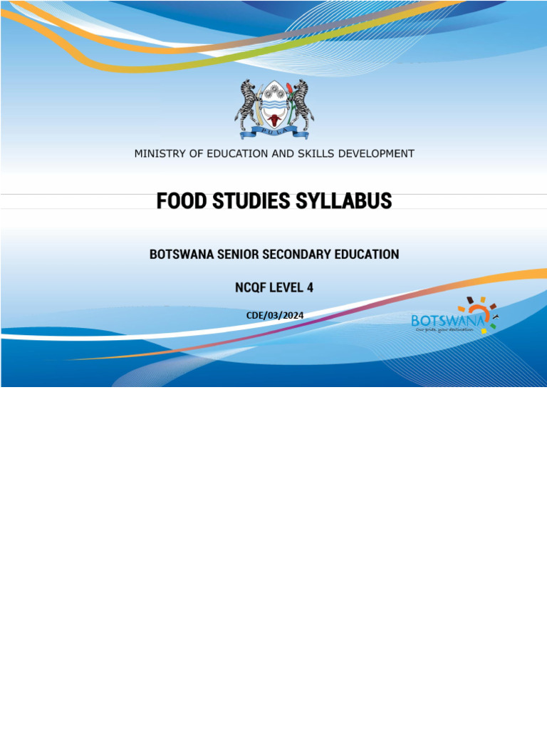 Food Studies A Level Syllabus 2025 | PDF | Educational Assessment ...