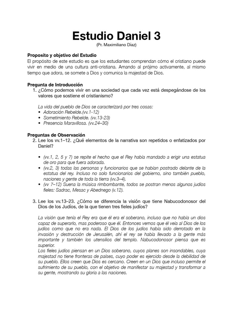 Estudio Daniel 3 | PDF | Nabucodonosor Ii | Dios