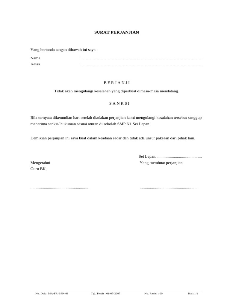 surat-perjanjian-siswa (1) | PDF