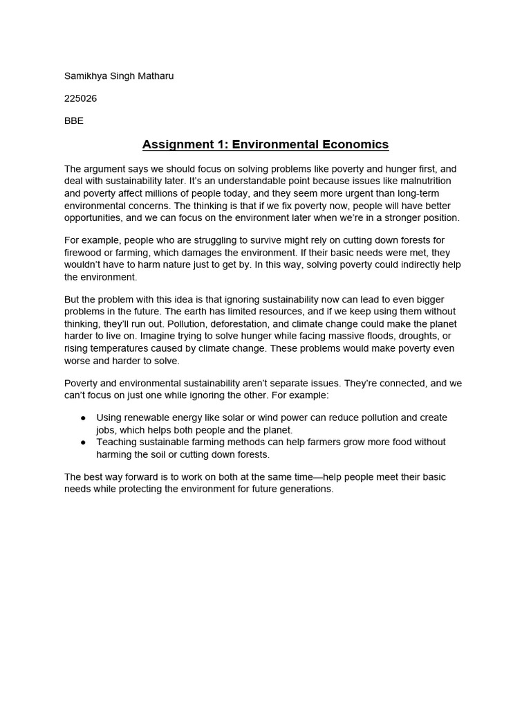 Balancing Poverty And Sustainability Issues Pdf