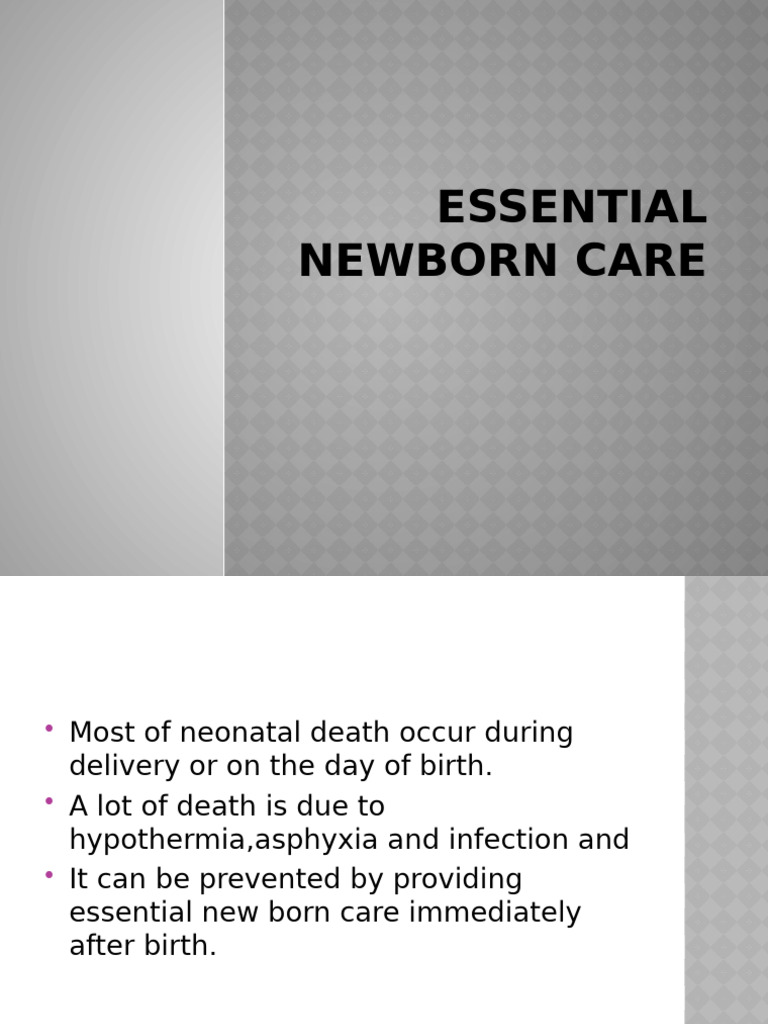 Essential Newborn Care Guidelines | PDF | Childbirth | Infants