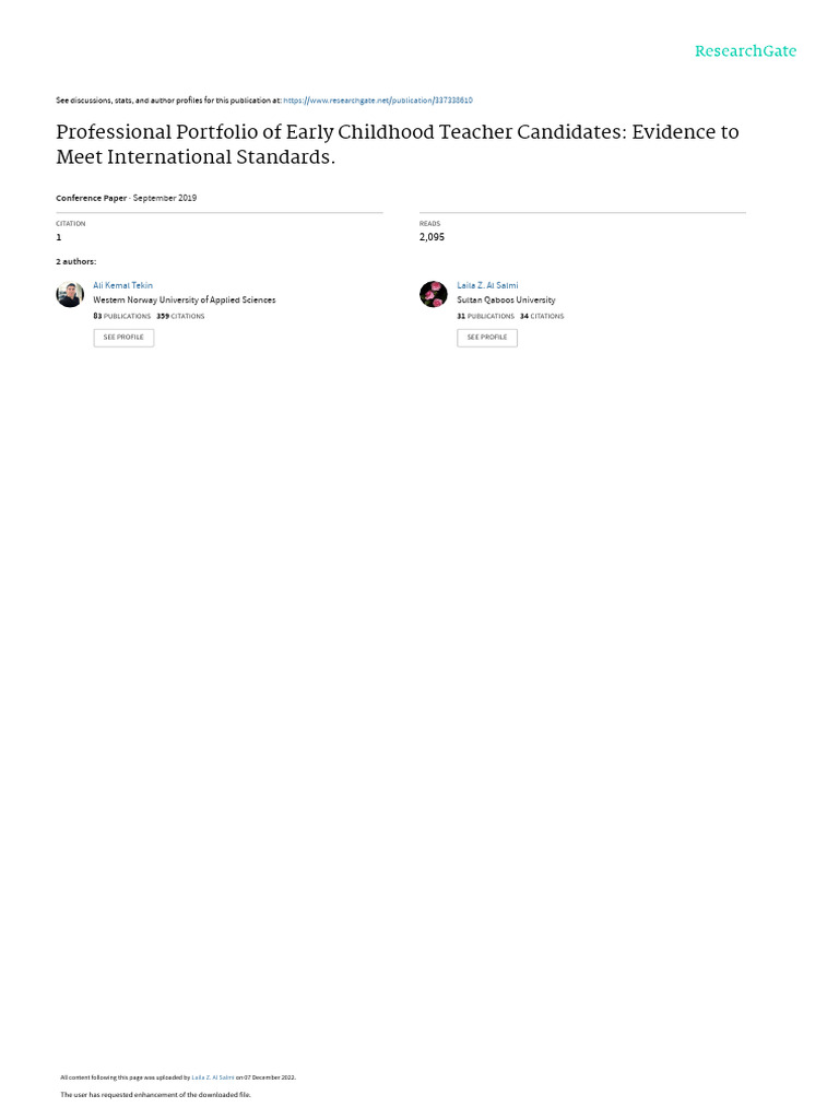 Steffi Verhagen's Impact on ECE Portfolios | PDF | Teachers ...