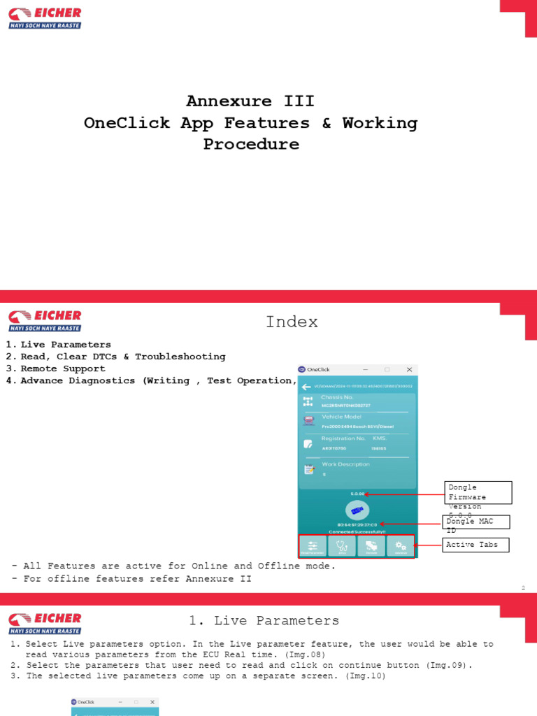 Annexure III - OneClick App Diagnostic Features & Working Procedure | PDF | Troubleshooting ...
