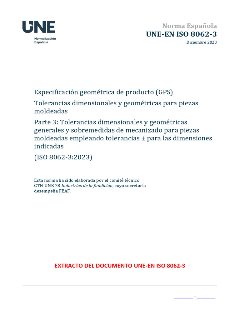 (Ex) Une-En Iso 8062-3 2023 | PDF | Organización internacional para la ...