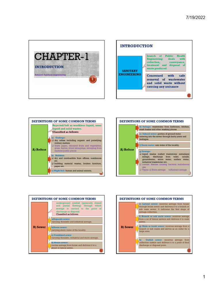 Sanitary Engineering Notes | PDF | Sanitary Sewer | Sanitation