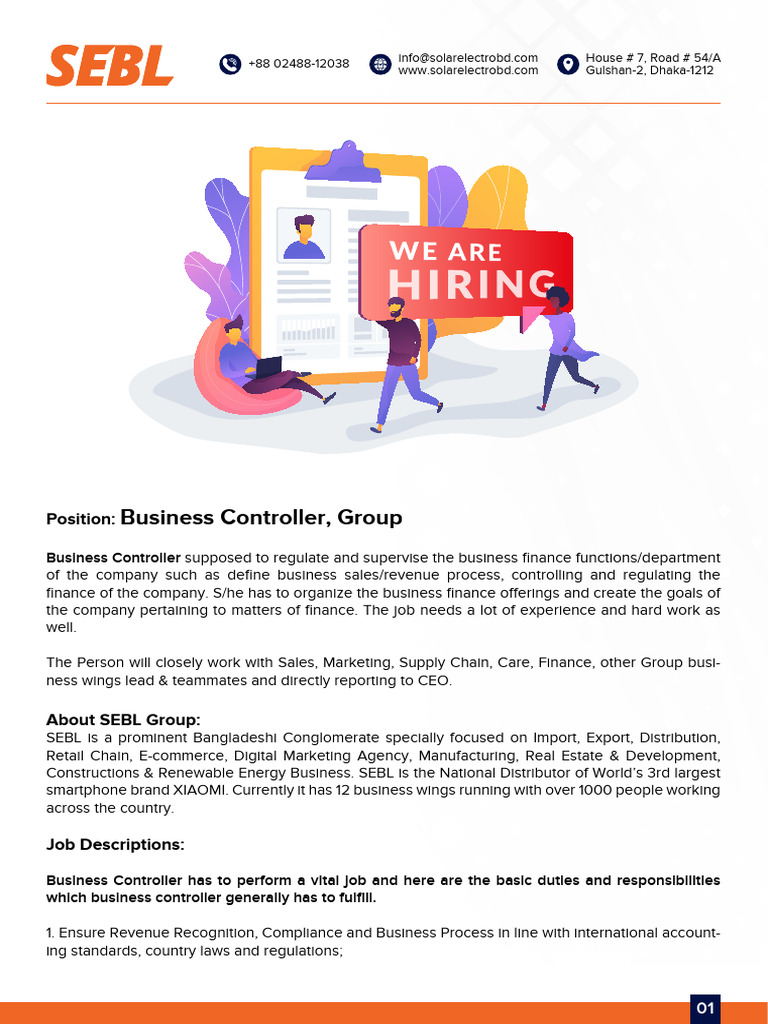 Business Controller Position at SEBL Group | PDF | Budget | Business