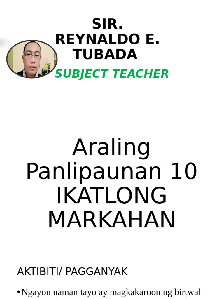ARALING PANLIPUNAN 10 3RD KWARTER [Autosaved] [Autosaved] | PDF
