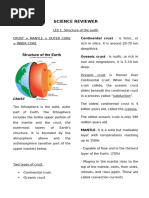 SCIENCE 10 Quarter 1 Reviewer | PDF | Plate Tectonics | Earthquakes