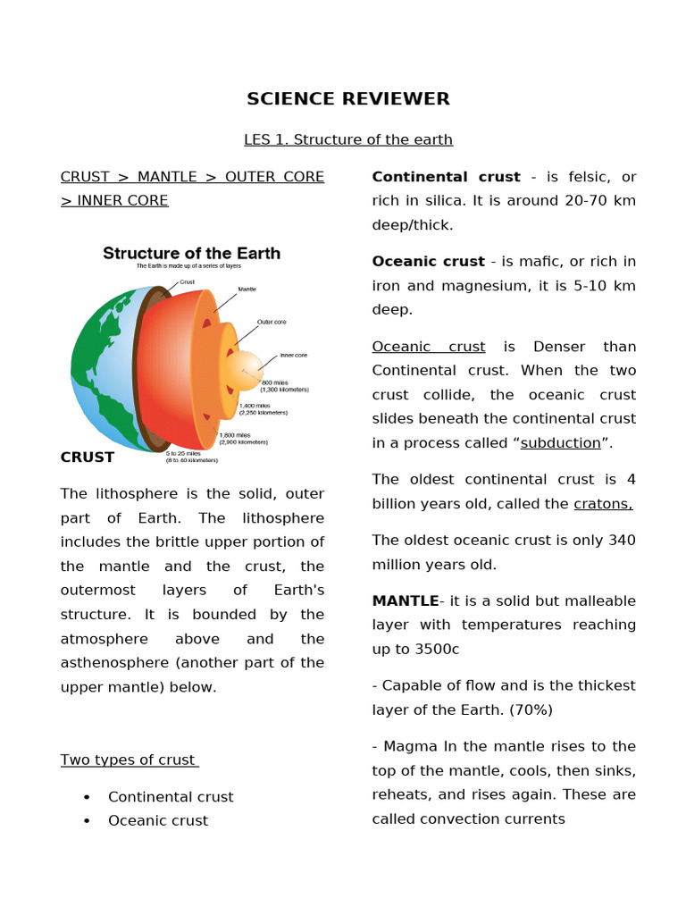 Science First Quarter | PDF | Plate Tectonics | Earth