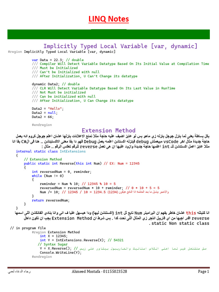 05 LINQ Notes | PDF