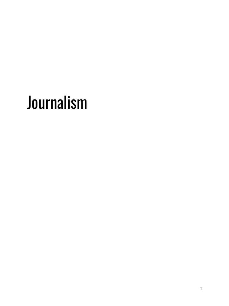 Journalism | PDF