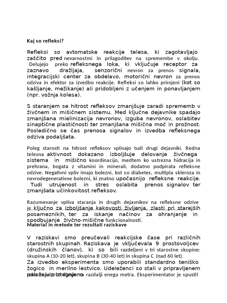 Kaj So Refleksi - Predstavitev | PDF