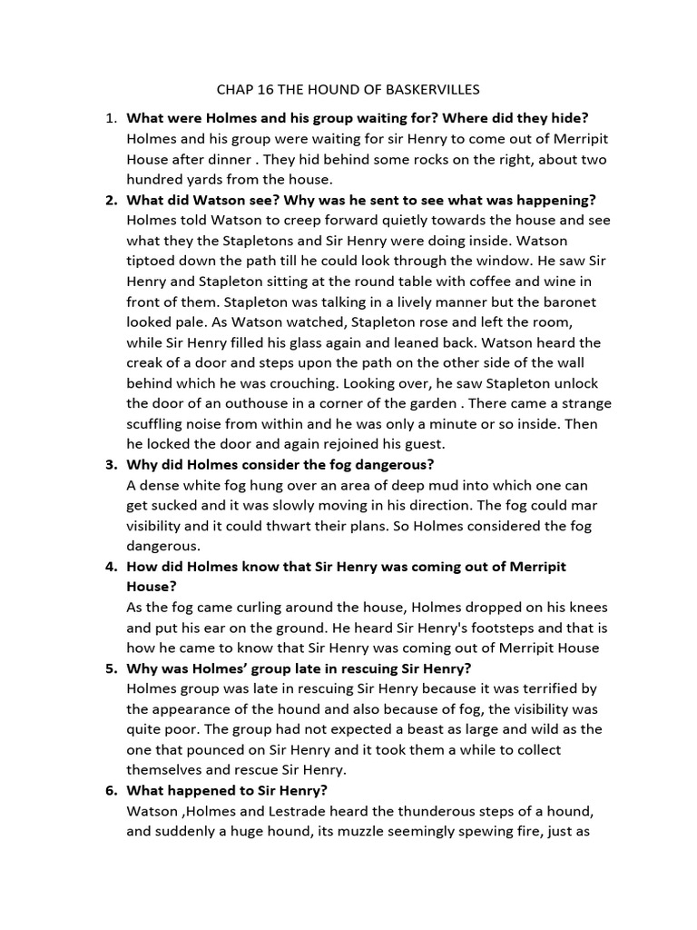 Chap 16 The Hound of Baskervilles | PDF | Dr. Watson