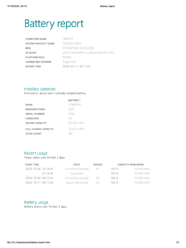 Battery Report | PDF